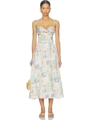 PatBO Seaweed Flutter Midi Dress - Off White
