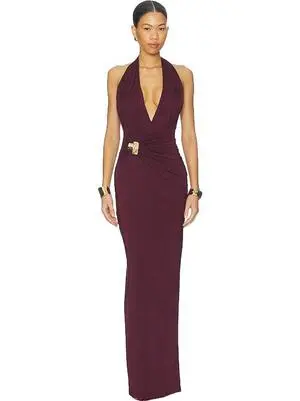 NOOKIE Portia Halter Maxi Dress - Wine