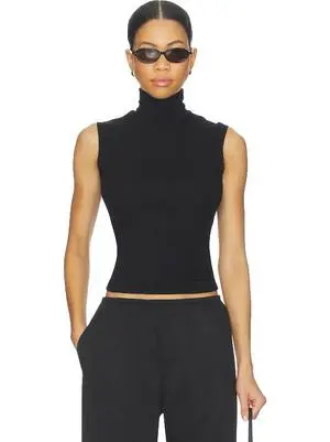 LESET Lauren Sleeveless Turtleneck - Black