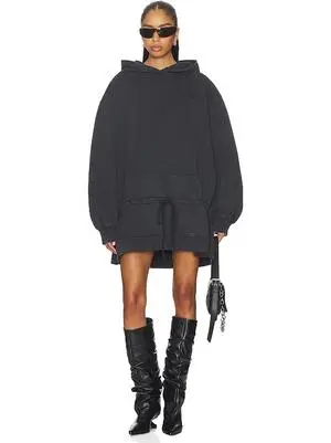 Alexander Wang Dropped Waist Hoodie Dress - Washed Black