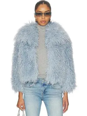 Adrienne Landau Isabel Faux Fur Jacket - Placid Blue