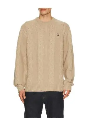 Fred Perry Chunky Cable Knit Jumper - Warm Oat