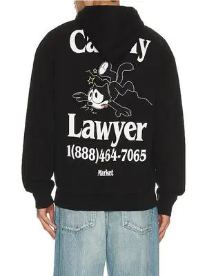 MARKET X Felix The Cat Call My Lawyer Hoodie - Washed Black