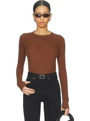 Michael Lauren Alick Longsleeve Fitted Top - Cinnamon