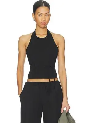 ST. AGNI Soft Jersey Halter Top - Jet Black
