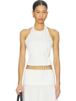 ST. AGNI Soft Jersey Halter Top - White