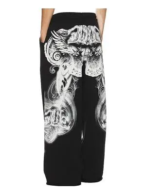 JADED LONDON Gothic Printed Joggers - Black