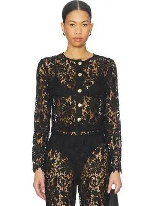 LA PORTE Coco Lace Cardigan - Black