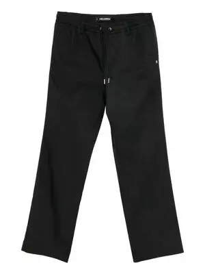 Karl Lagerfeld Logo-plaqued Straight-leg Trousers - Black