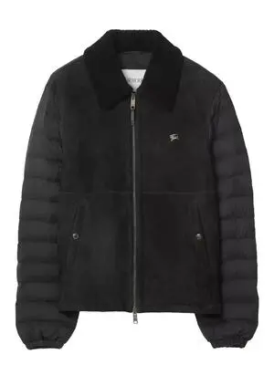 Burberry Equestrian Shearling Nylon Puffer Jacket - Black