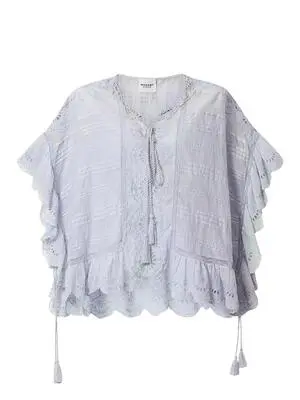 MARANT ETOILE Payton Ruffled Top - Blue