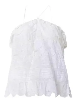 MARANT ETOILE Prisha Ruffled Top - White