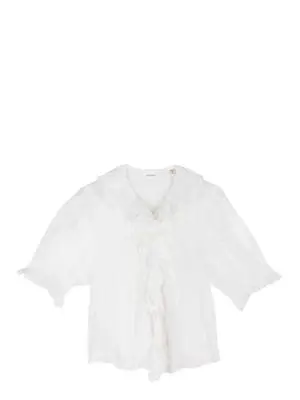 DÔEN Henri Ruffled Blouse - White