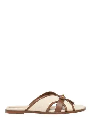 GIANVITO ROSSI Paros Studded Flat Sandals - Neutrals