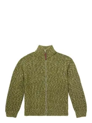 Loewe Logo-jacquard Knitted Cardigan - Green