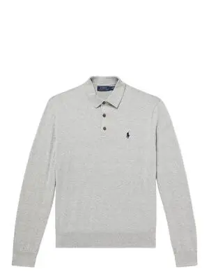 Polo Ralph Lauren Logo-embroidered Cotton Polo Shirt - Gray