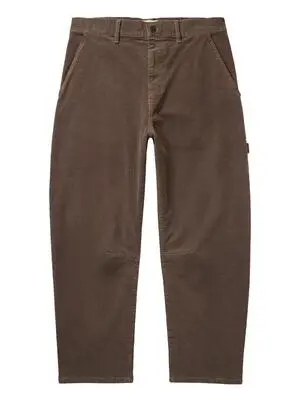 NILI LOTAN Carpenter Cropped Straight-leg Corduroy Trousers - Brown