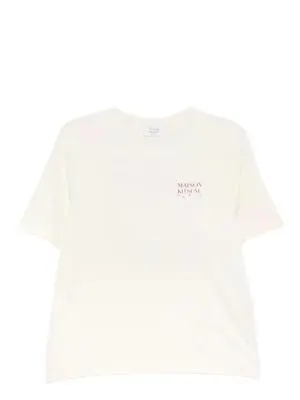 Maison Kitsuné Logo-print Crew-neck T-shirt - Neutrals