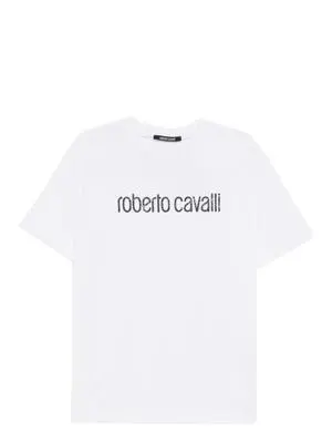 Roberto Cavalli Logo-print Cotton T-shirt - White