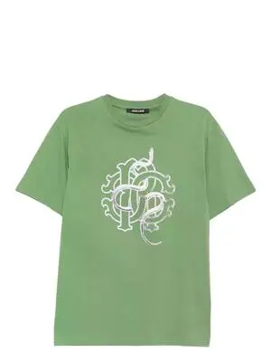 Roberto Cavalli Graphic-print Cotton T-shirt - Green