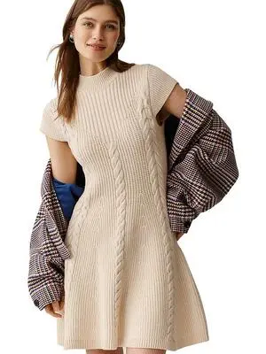 Paige Freya Mock-neck Sweater Dress - Ivory