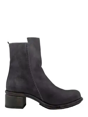 SHOTO Block Heel Zip Boots - Grey