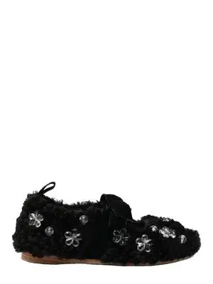 ROCKFISH X Susan Fang Furry Ballet Flats - Black