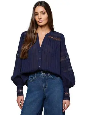 L'Agence Kiera Blouse Top - Navy