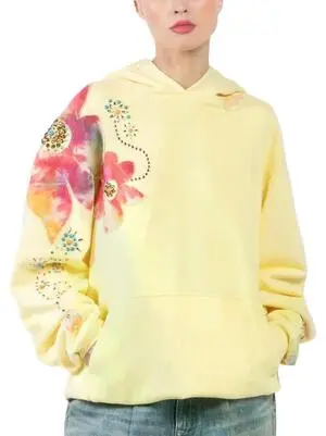 Cout De La Liberte Floral-print Hoodie - Yellow