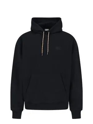 Burberry Hoodie With Check Patch - Black