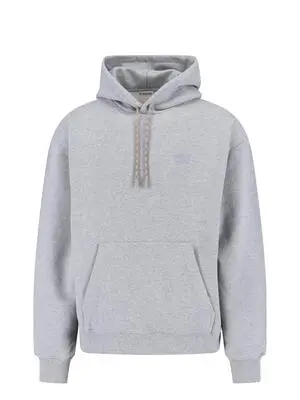 Burberry Hoodie With Check Patch - Gray