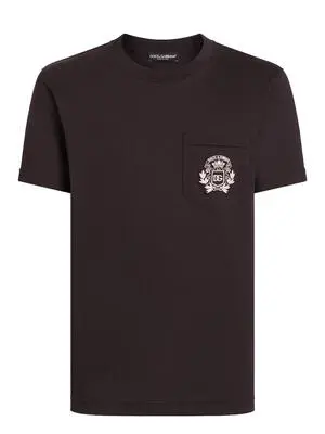 Dolce & Gabbana Cotton T-shirt With Embroidery - Brown