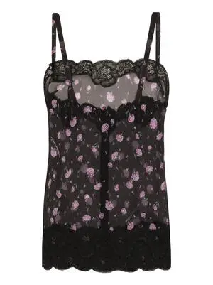 DOLCE & GABBANA Carnations-Print Chiffon Top