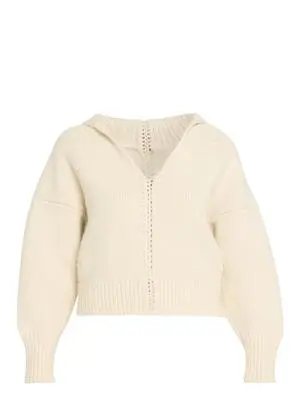 Ossou Wader Whipstitch Wool-blend Sweater - Bone