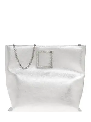 ROGER VIVIER Trompette Clutch Bag - Silver