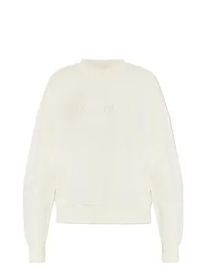 Moncler Sweatshirt With Embroidered Logo - Cream
