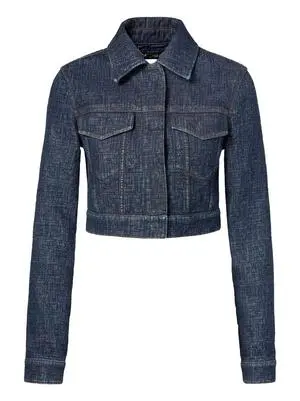 Fendi Padded Ff Motif Denim Jacket - Blue