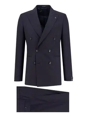 Tagliatore Doublebreasted Virgin Wool Suit - Blue