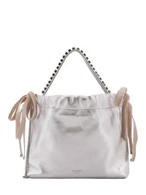 JIMMY CHOO Mini Drawstring Crossbody Bag - Silver