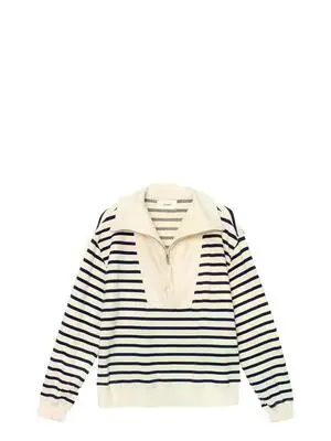 Xirena Kat Striped Half-zip Sweatshirt - Neutrals