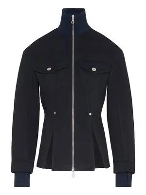 Jean Paul Gaultier Overdyed Denim Jacket With Slits - Navy