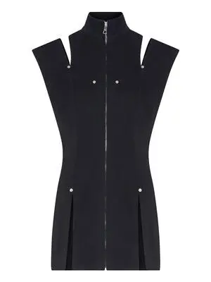 Jean Paul Gaultier Overdyed Denim Mini Dress With Slit Detail - Navy