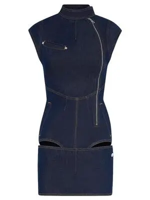 JEAN PAUL GAULTIER Zipped Denim Dress - Blue