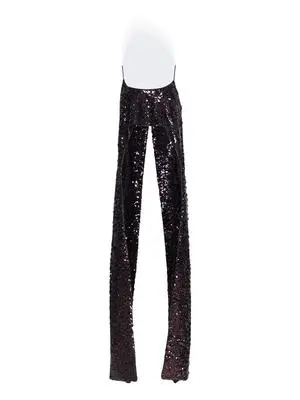 Rabanne Sequin Cropped Tank Top - Purple