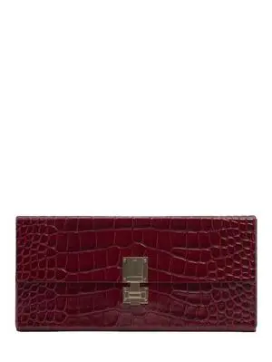 TOM FORD Croc Embossed Patent Leather East/West Box Clutch