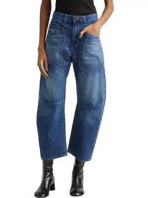 NILI LOTAN Shon Barrel Leg Jeans - Bedford Wash