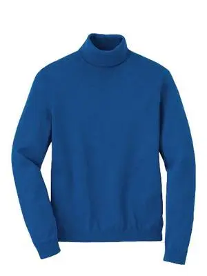 PAUL FREDRICK Supima Cotton Turtleneck Blue