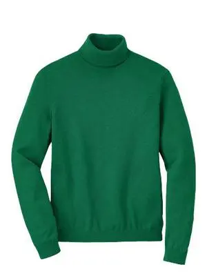 PAUL FREDRICK Supima Cotton Turtleneck Green