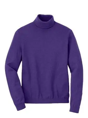 PAUL FREDRICK Supima Cotton Turtleneck Purple