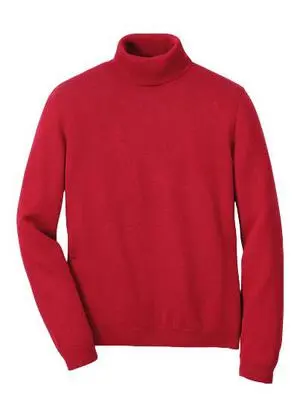 PAUL FREDRICK Supima Cotton Turtleneck Red